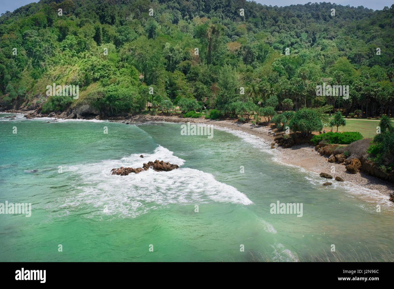 Ocean and beach scene at Mu Koh Lanta National Park, on Ko Lanta Island ...