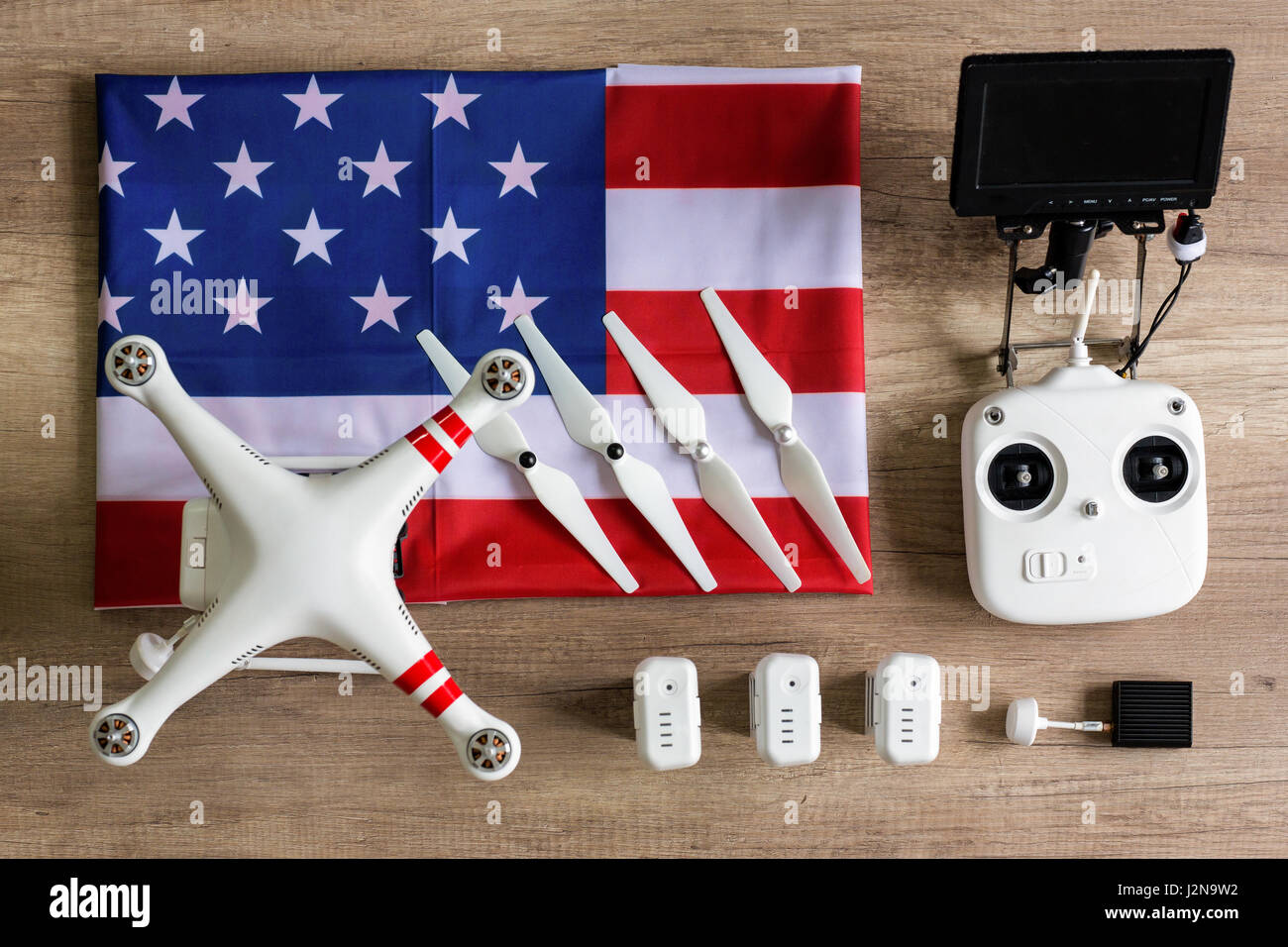 Helicopter and american flag hi-res stock photography and images - Alamy