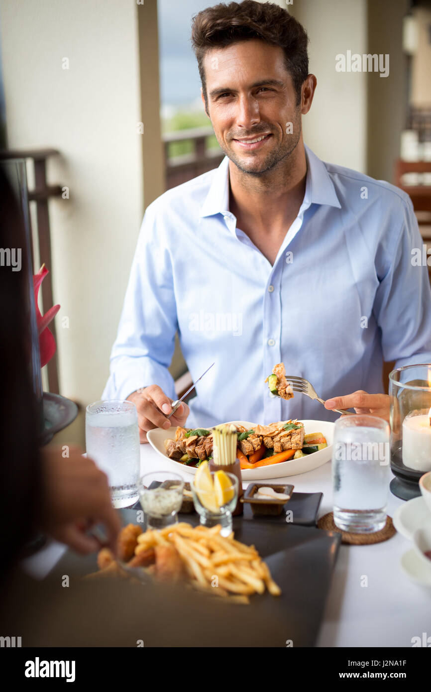 man in love on dinner with his girlfriend, concept romantic dinner ...