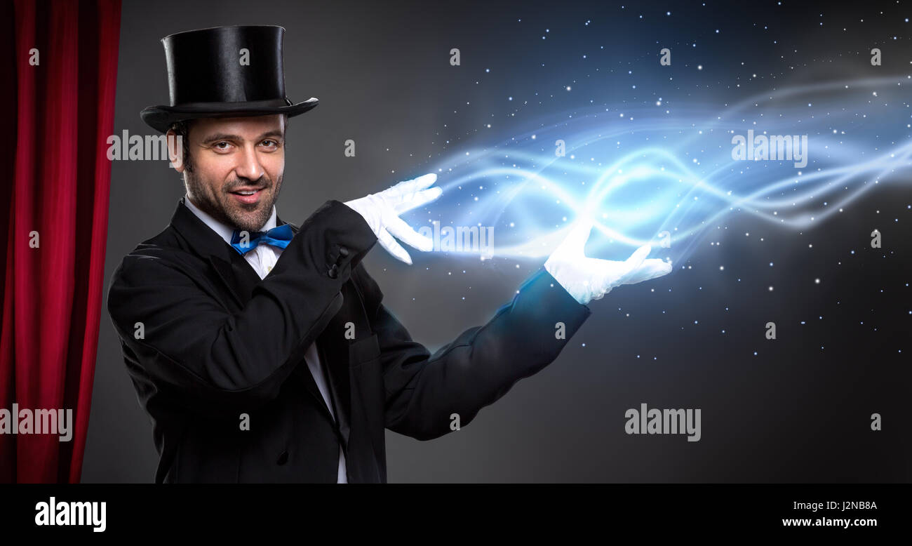 magician from leading his performance Stock Photo - Alamy