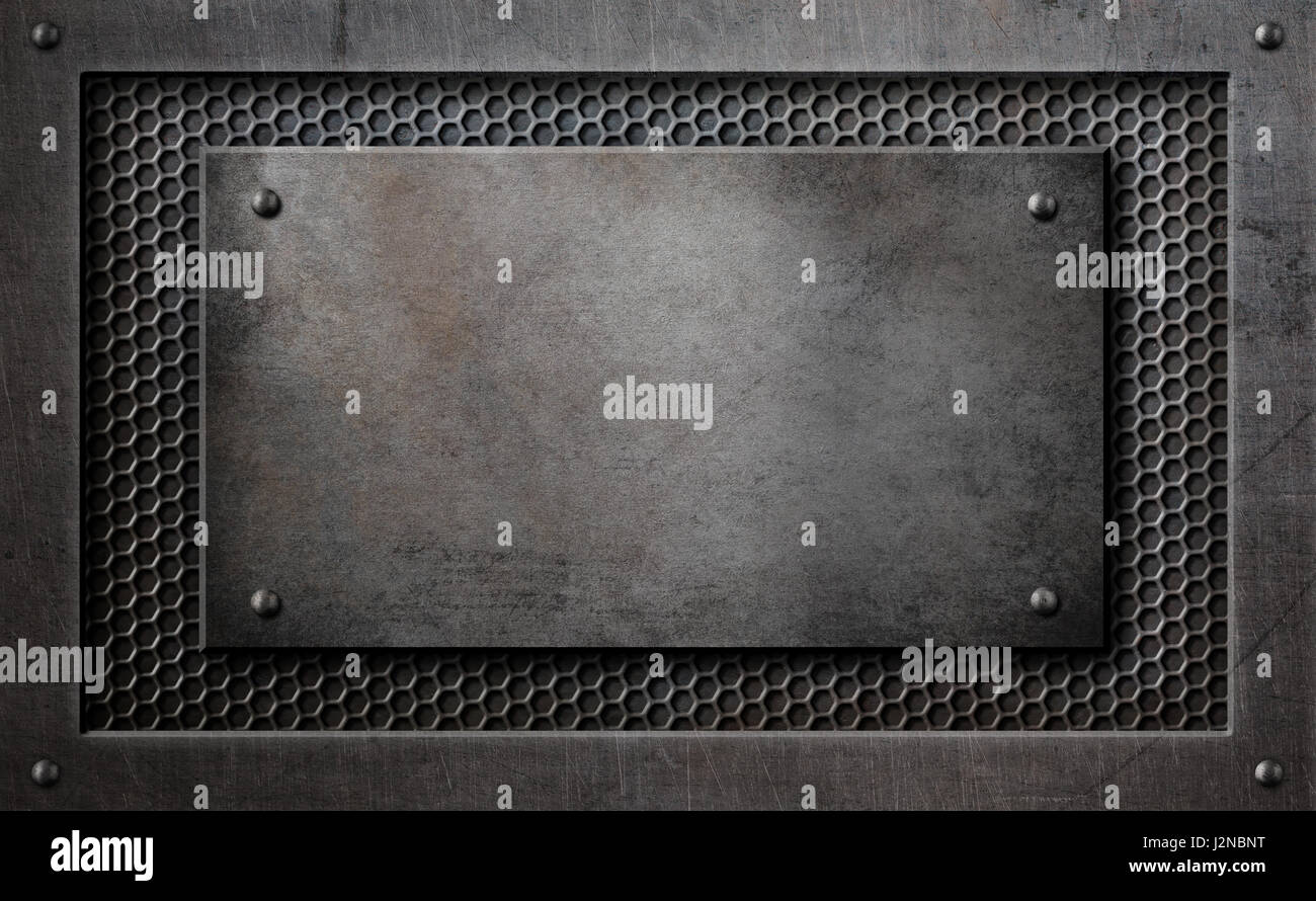metal plaque over comb grid background 3d illustration Stock Photo - Alamy
