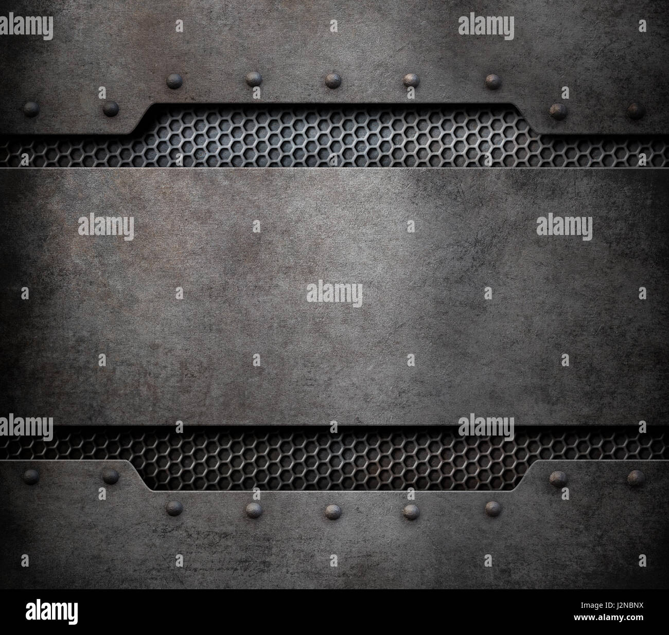 metal plate background with rivets 3d illustration Stock Photo - Alamy