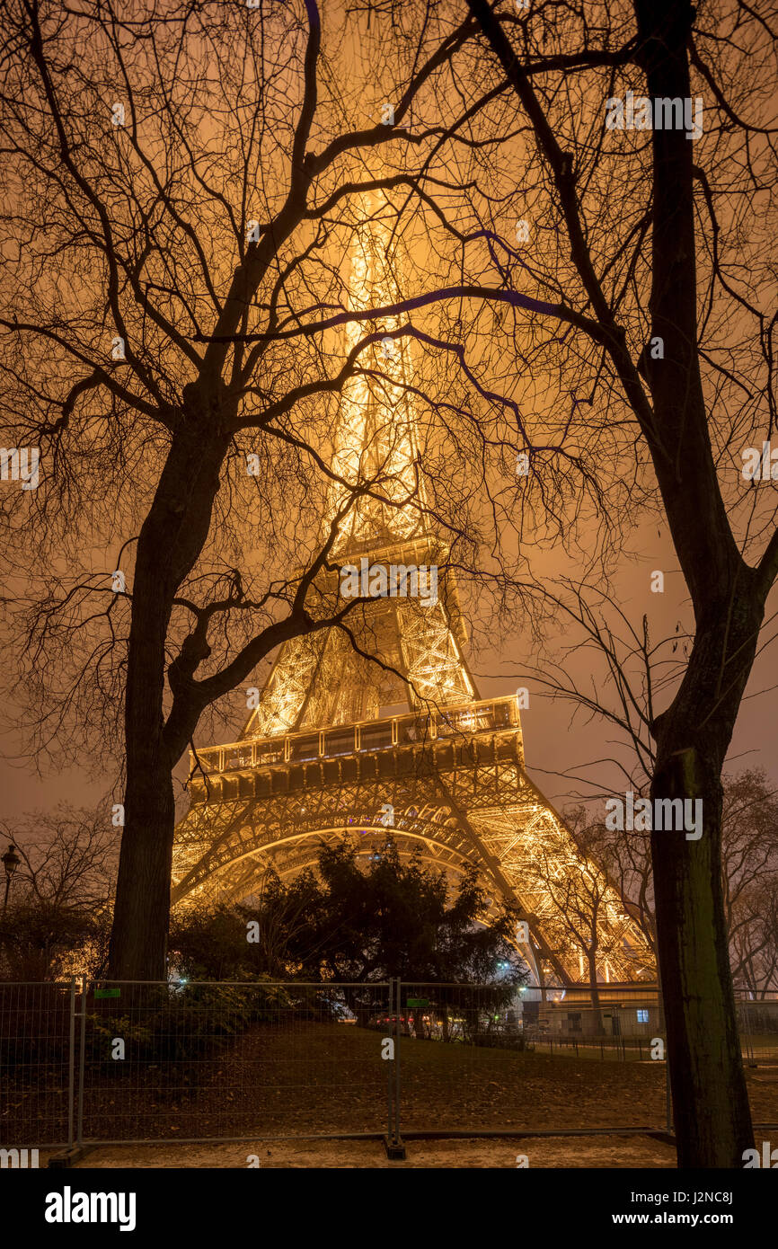 Night view of the Eiffel Tower, Paris, France Stock Photo - Alamy