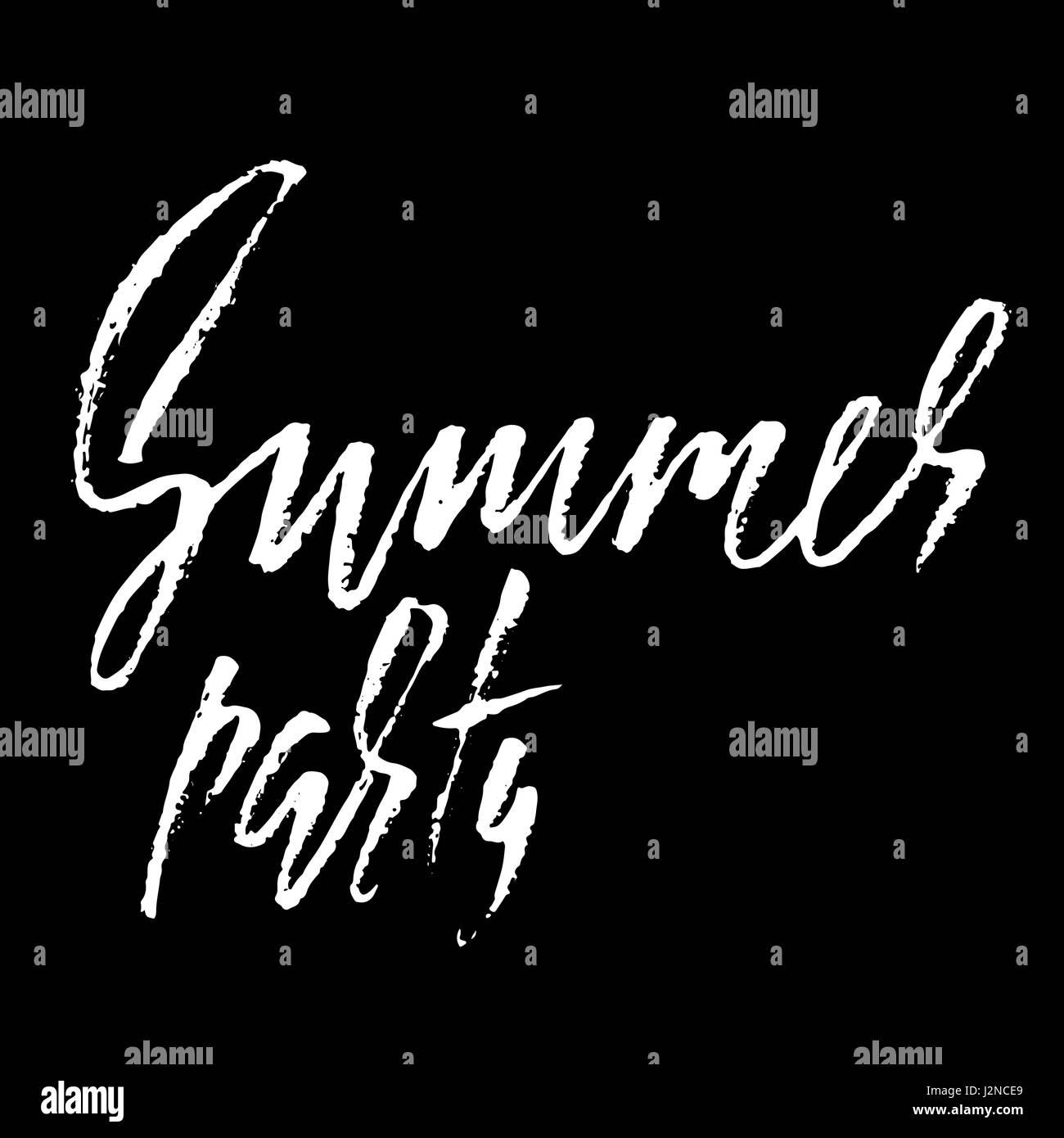 Summer party. Ink hand lettering. Modern brush calligraphy. Handwritten ...