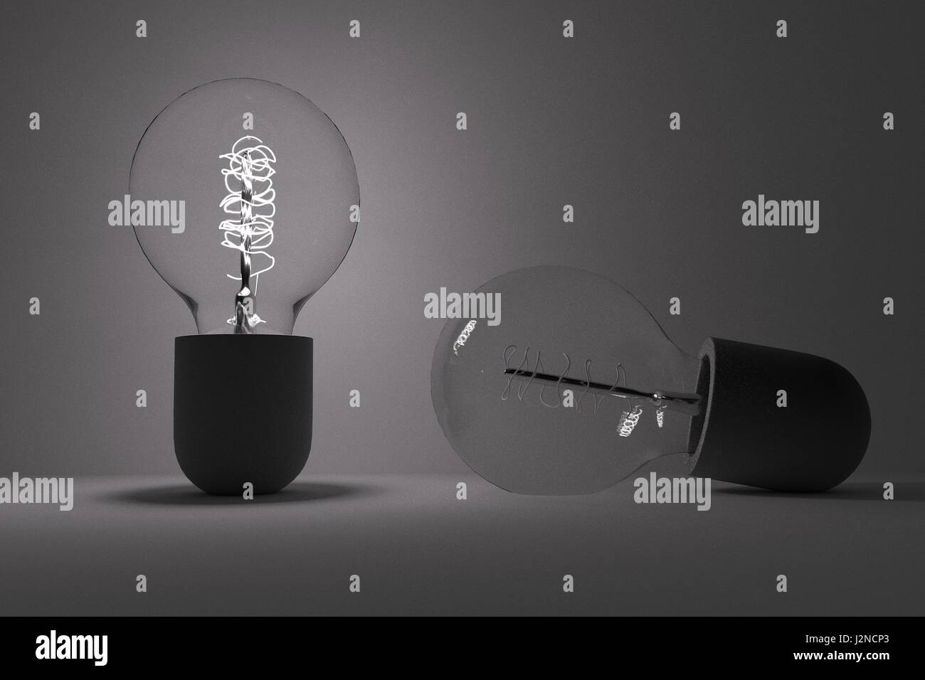 idea concept lightbulbs in grey background in 3D rendering Stock Photo ...