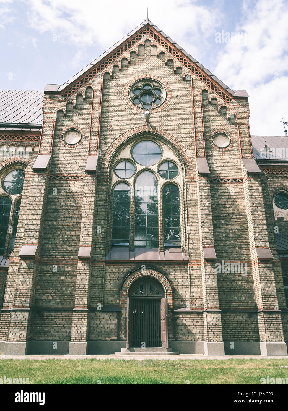 old church building details. gothic architecture and rock fundament ...