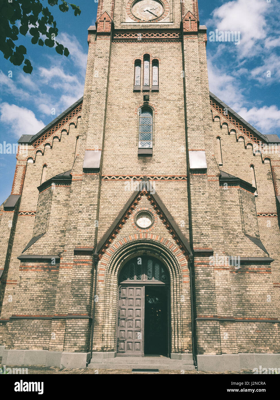 old church building details. gothic architecture and rock fundament ...