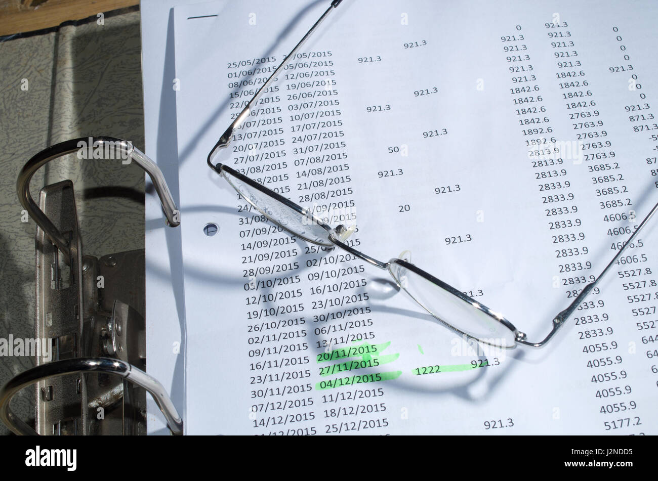Reading Glasses on Paperwork Stock Photo - Alamy