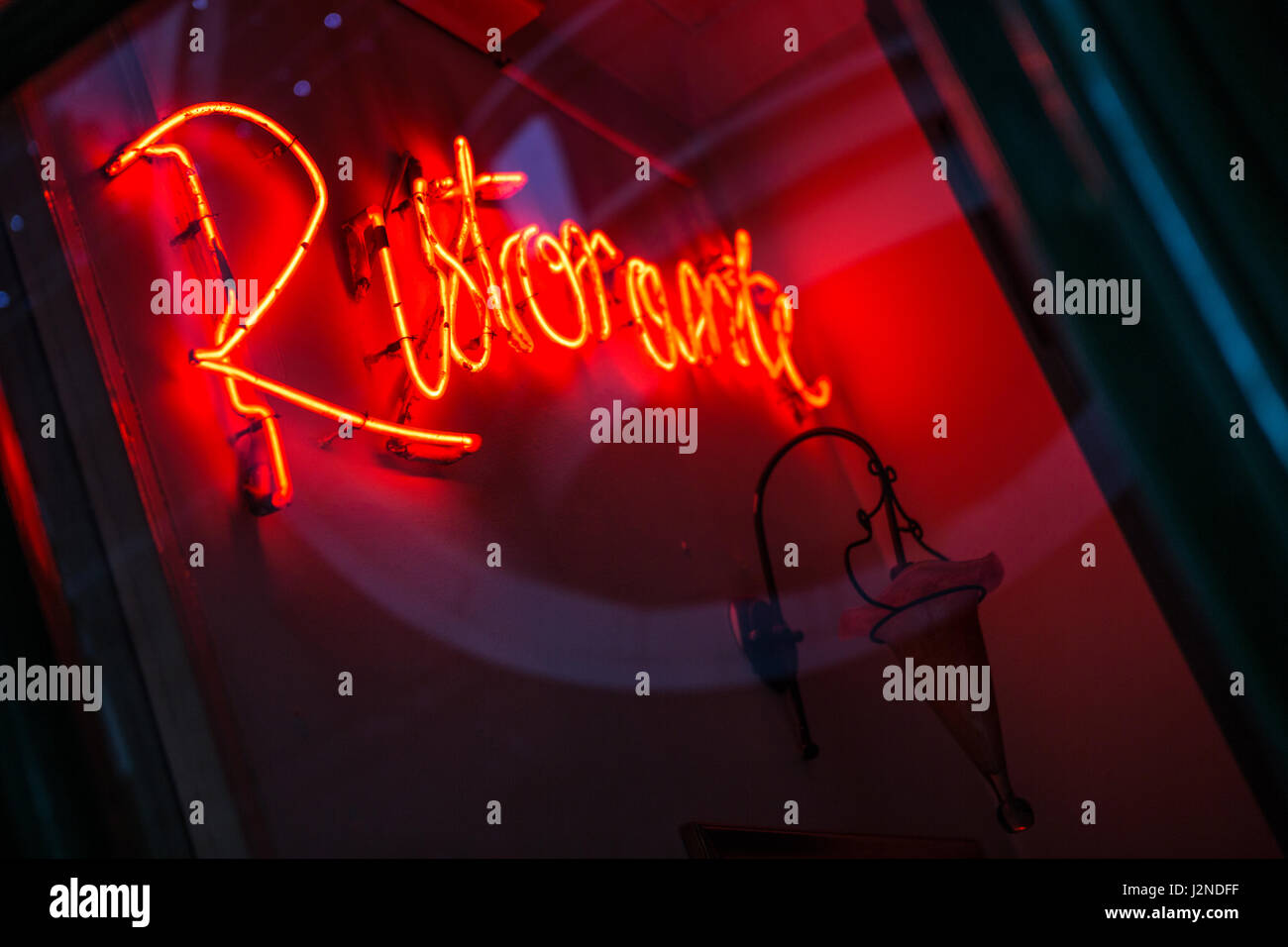 neon restaurant sign Stock Photo - Alamy