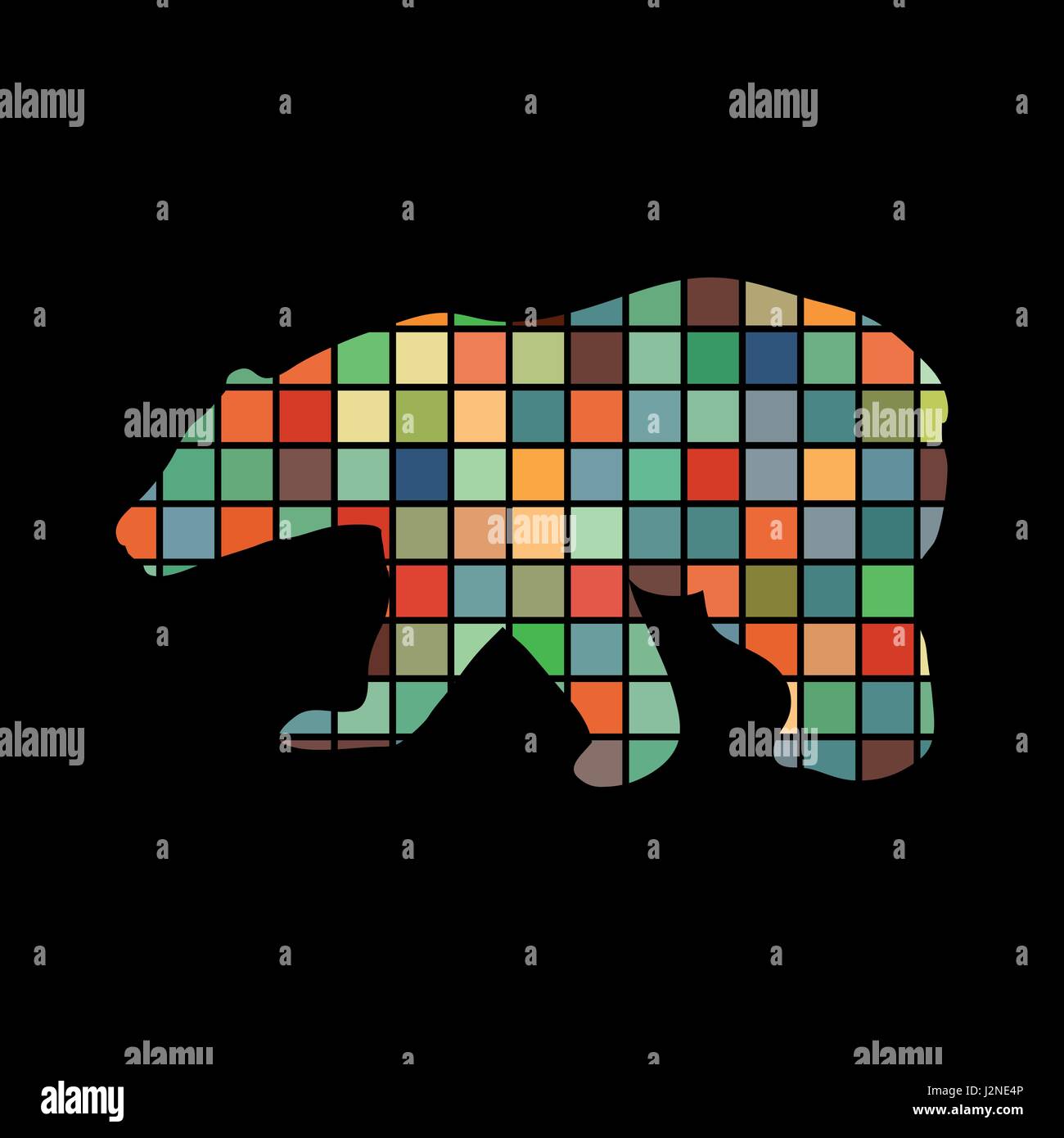 Bear wild color silhouette animal Stock Vector Image & Art - Alamy