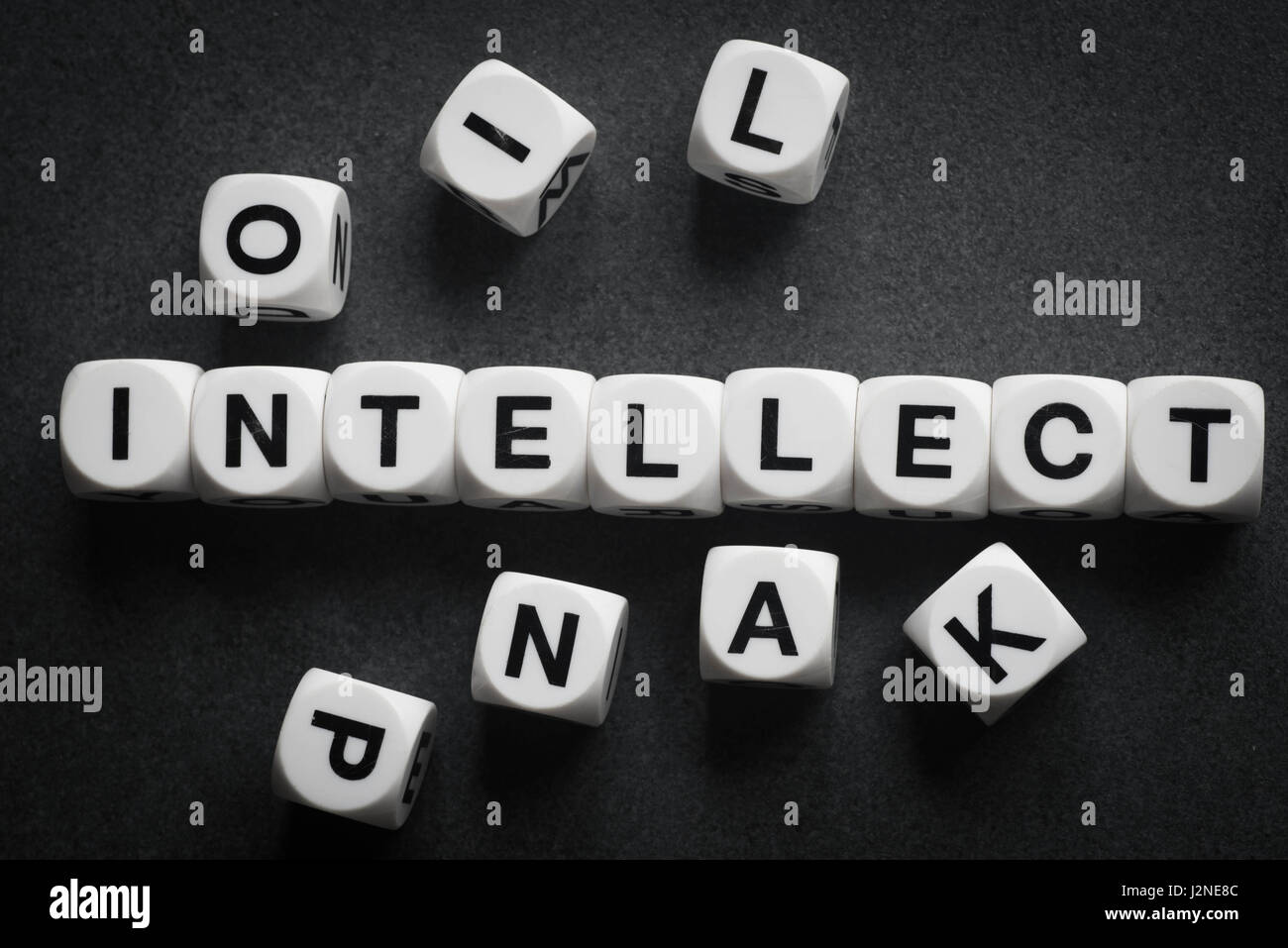 word intellect on white toy cubes Stock Photo - Alamy
