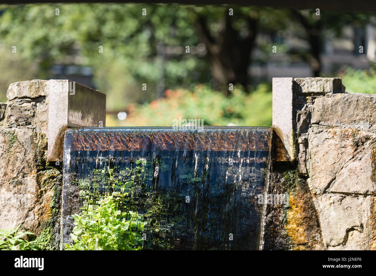 Cityscape. The urban landscape with a waterfall Stock Photo - Alamy