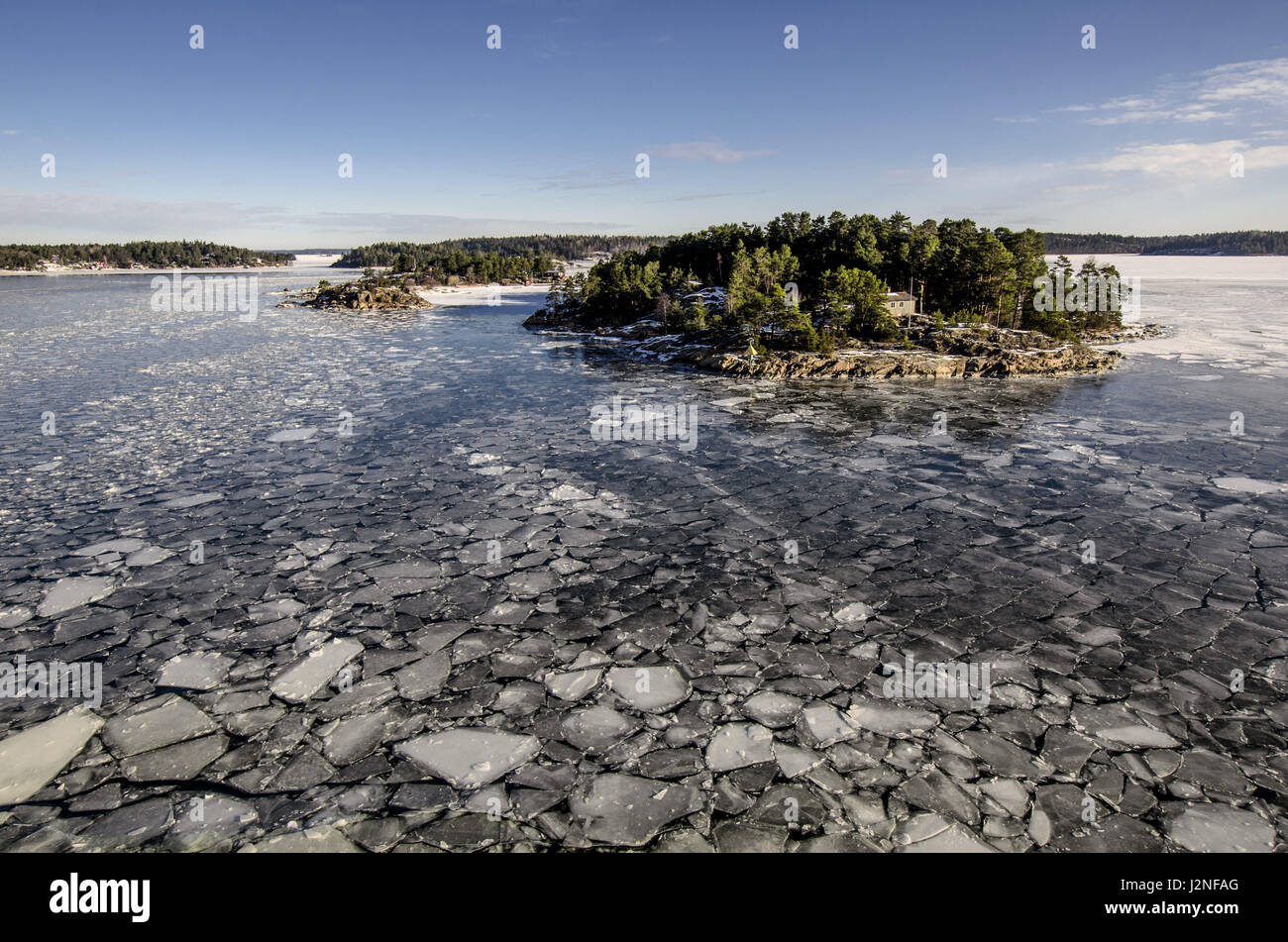 Baltic Sea. Swedish coast. Winter seascape with islands Stock Photo - Alamy