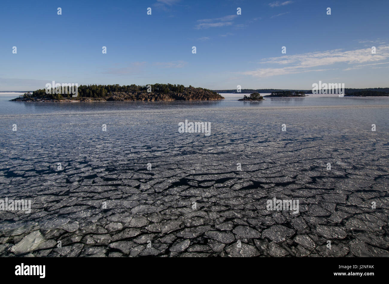 Baltic Sea. Swedish coast. Winter seascape with islands Stock Photo - Alamy