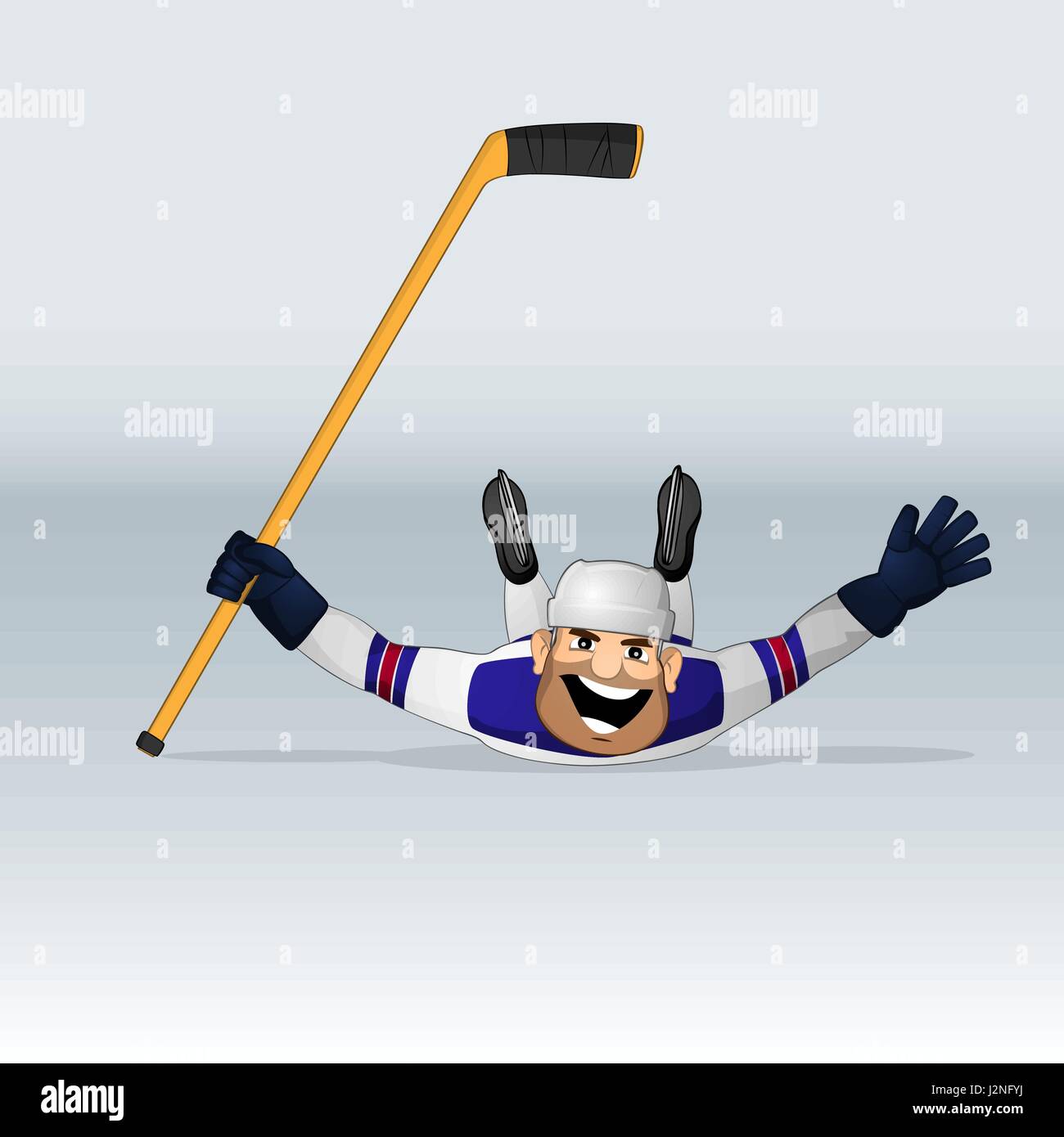 USA team ice hockey player sliding drawn in cartoon style Stock Vector ...
