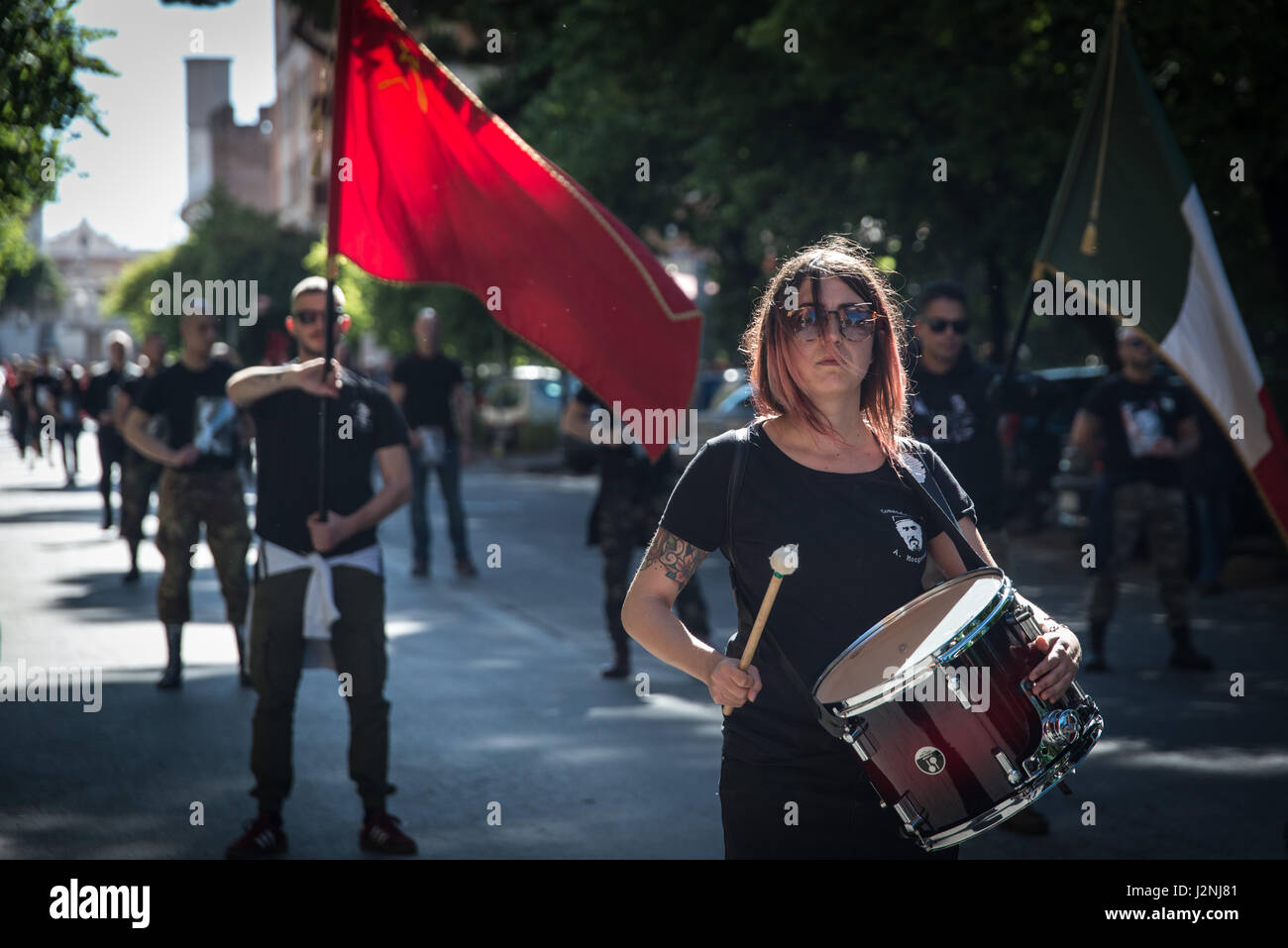 Rome April 29 2017, Anti-fascist take part in a parade in remembrance ...
