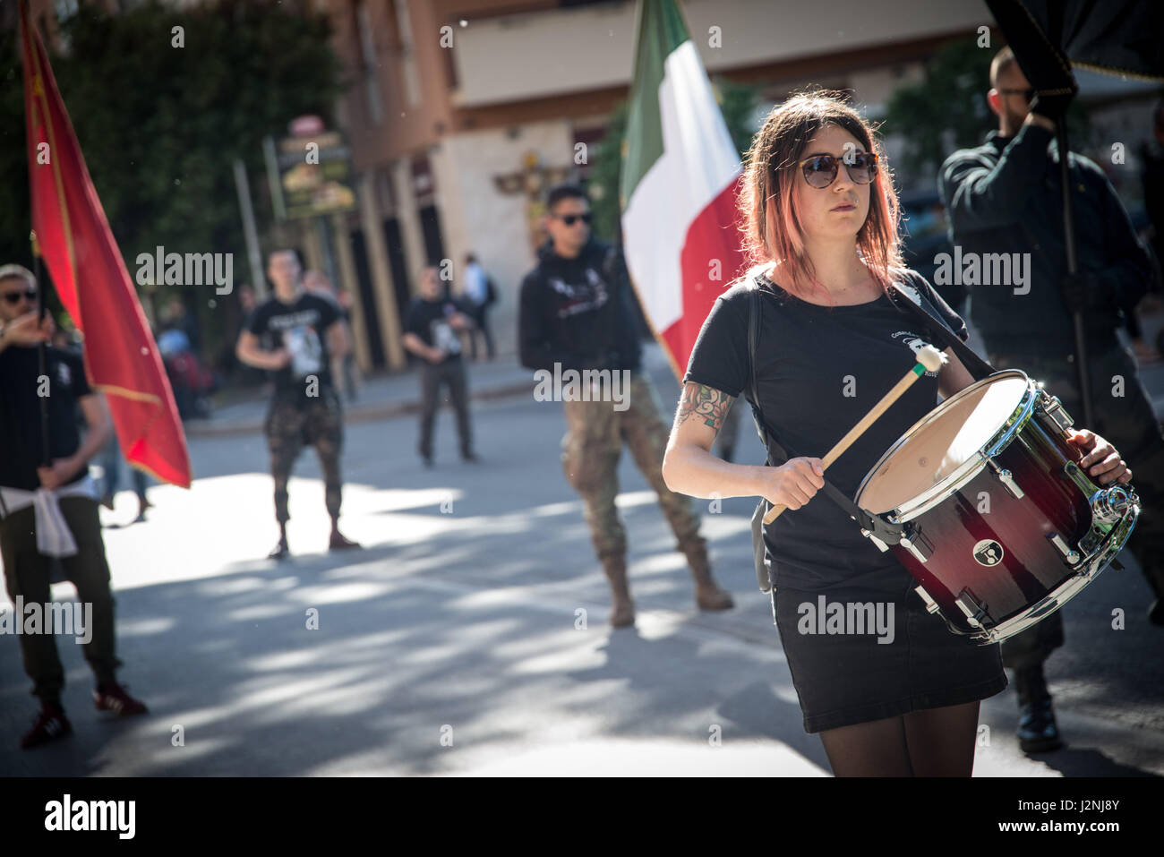 Rome April 29 2017, Anti-fascist take part in a parade in remembrance ...