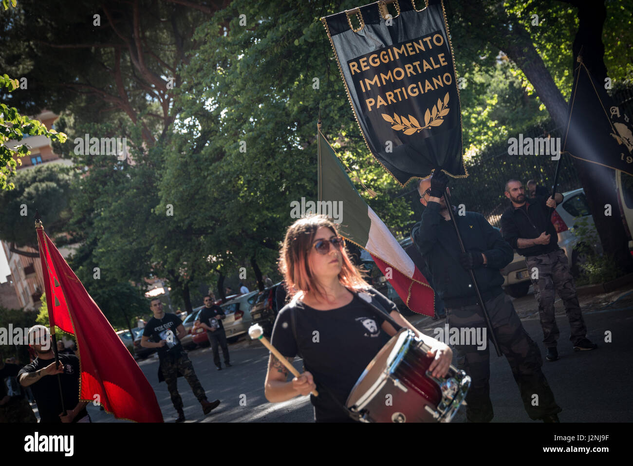 Rome April 29 2017, Anti-fascist take part in a parade in remembrance ...