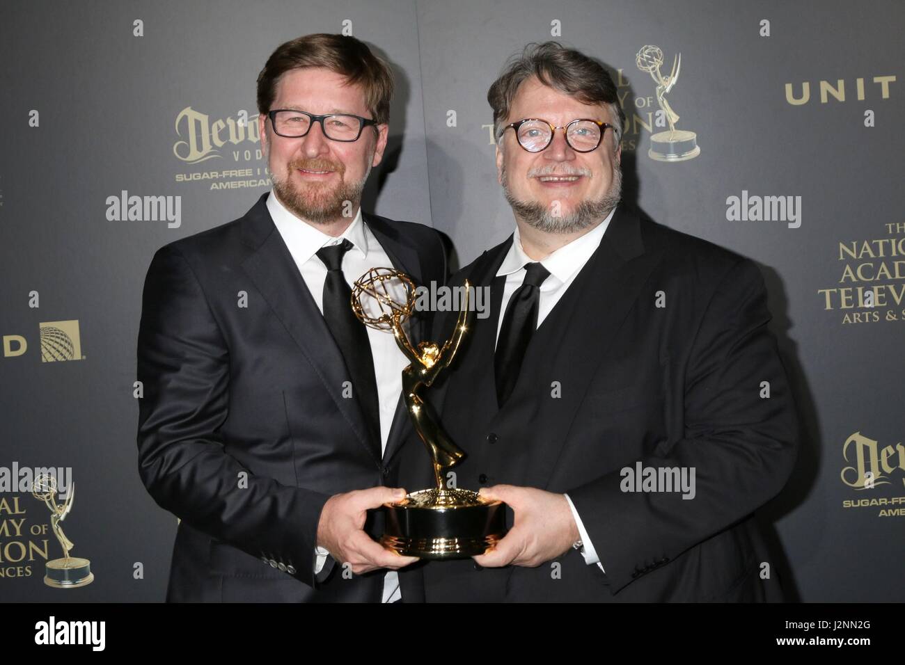 Pasadena, CA. 28th Apr, 2017. Rodrigo Blaas, Guillermo del Toro in the ...
