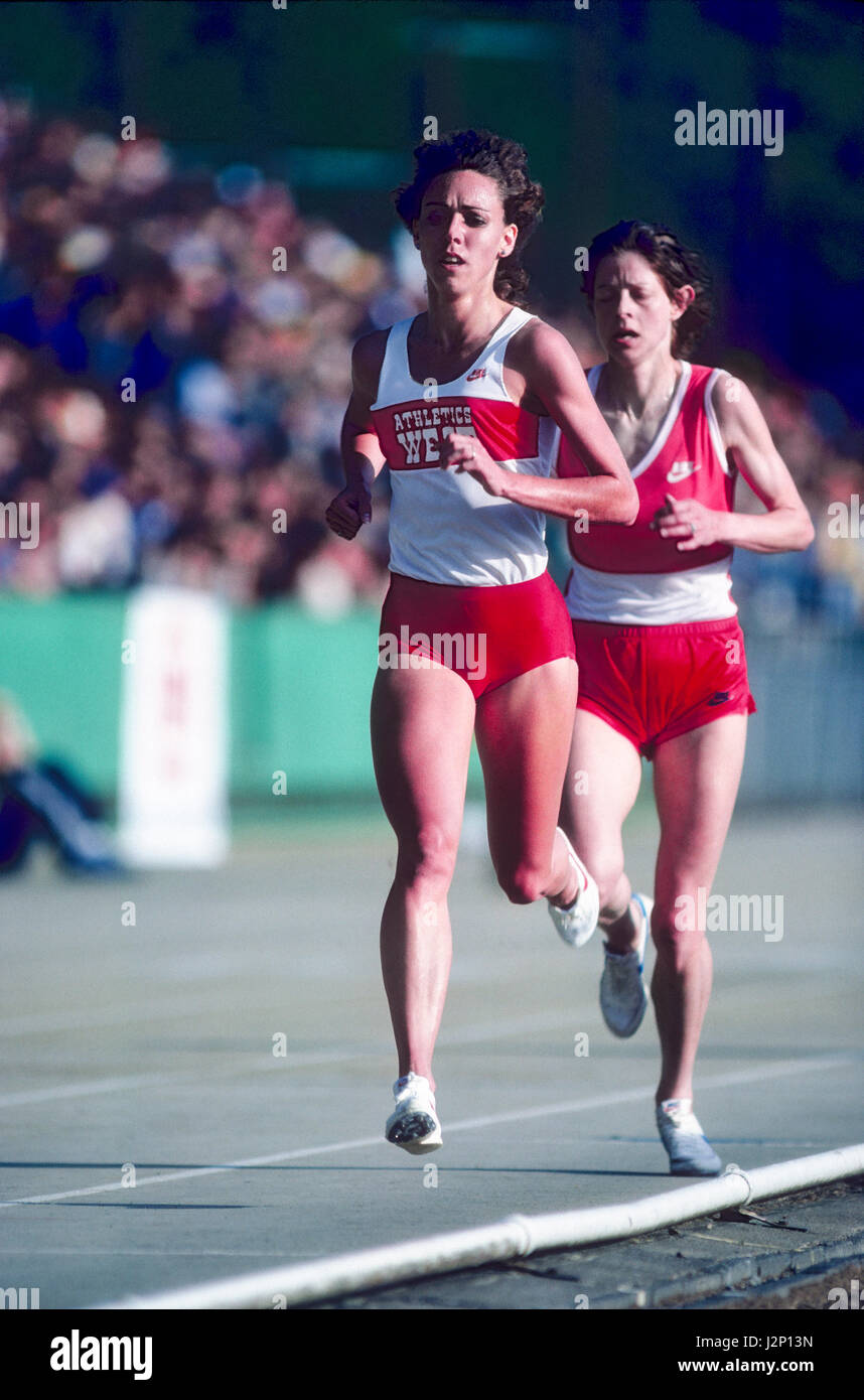 Mary Decker competing in the 1982 Pre Classic Stock Photo - Alamy