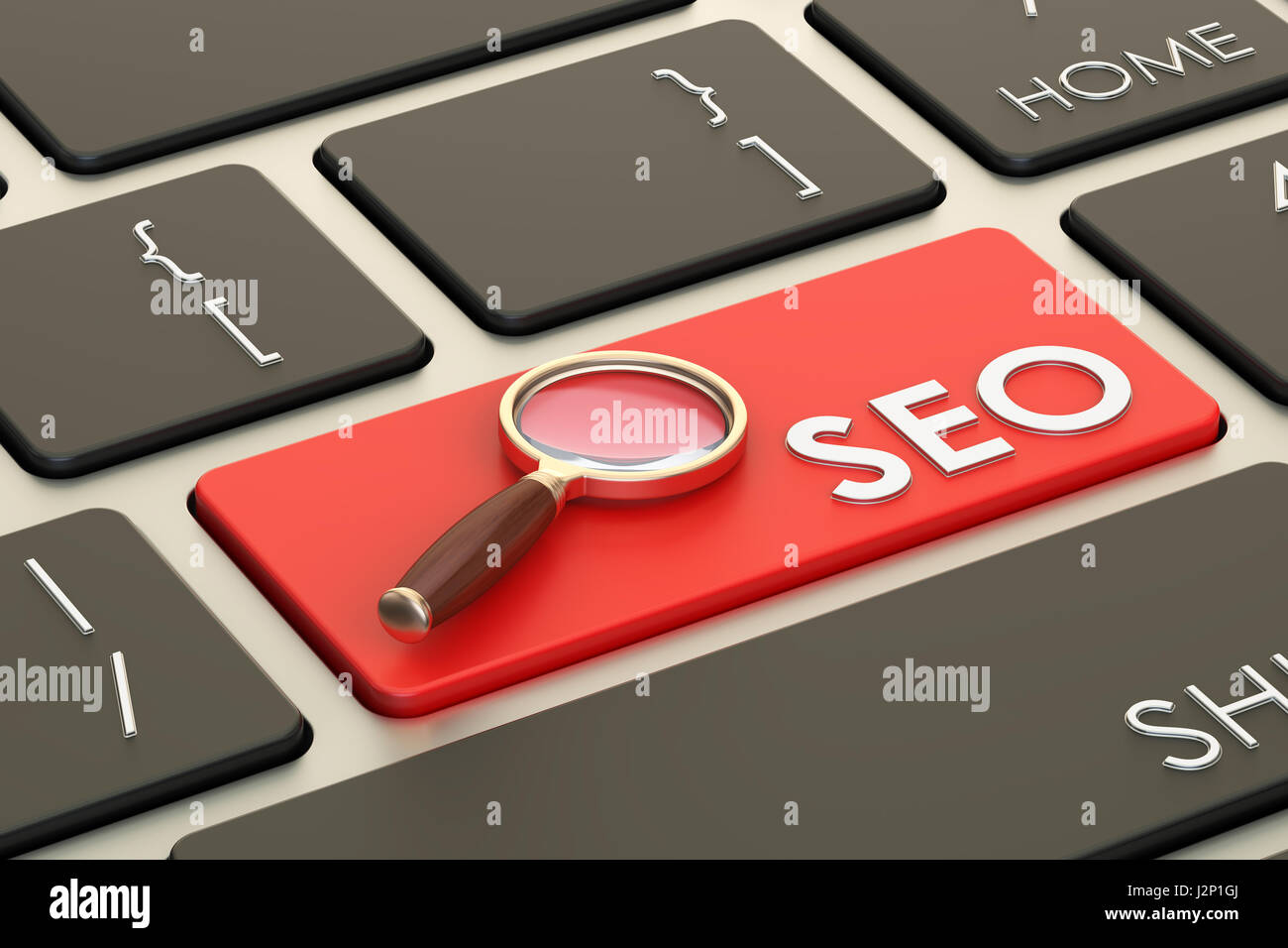SEO red keyboard button, 3D rendering Stock Photo - Alamy