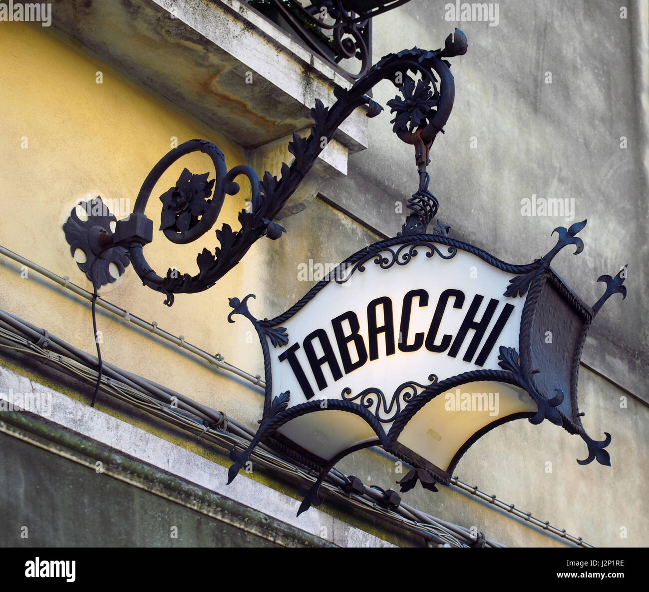 old deco ornate italian tobacconists sign tabacchi = tobacco Stock ...