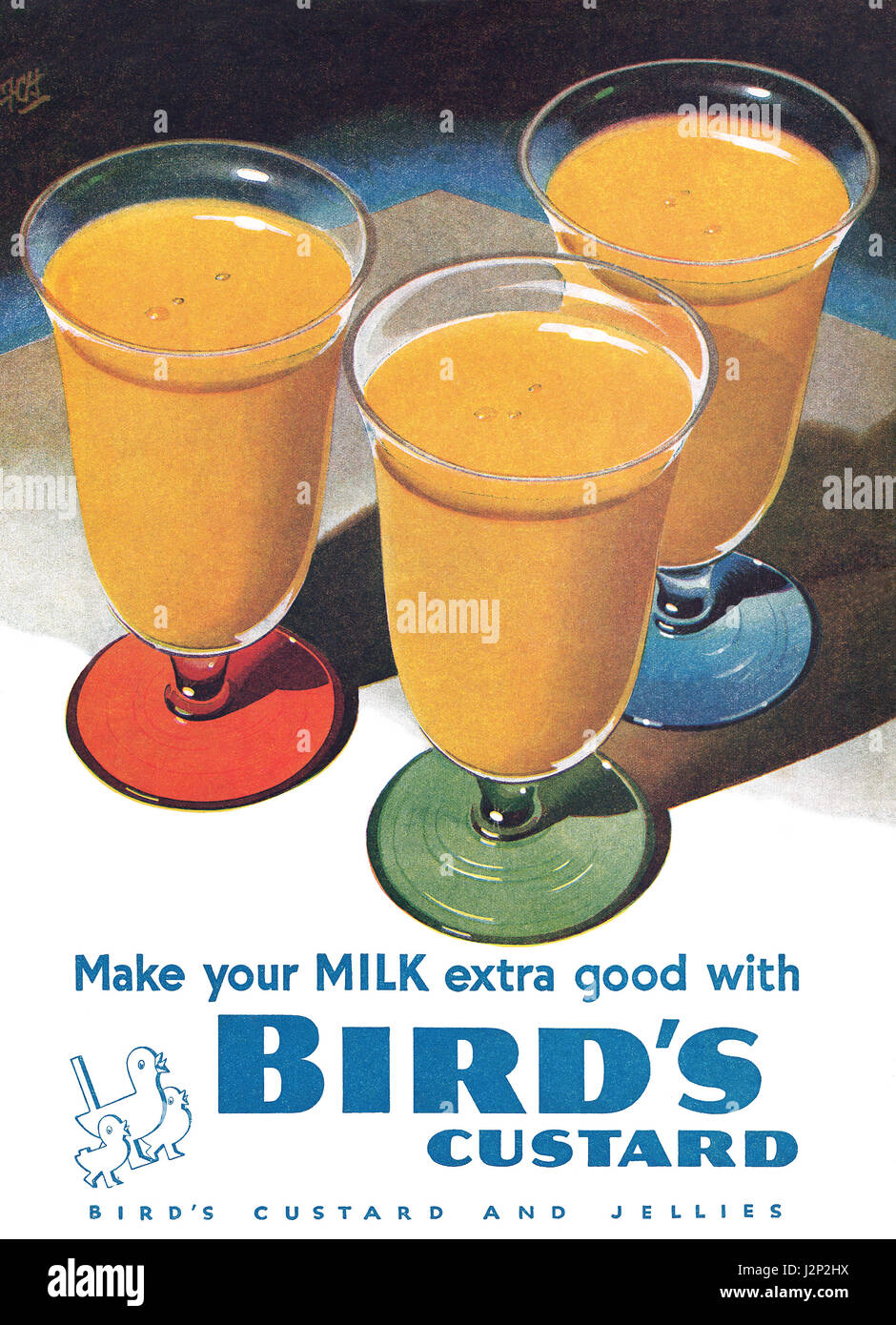 Birds custard advert hi-res stock photography and images - Alamy