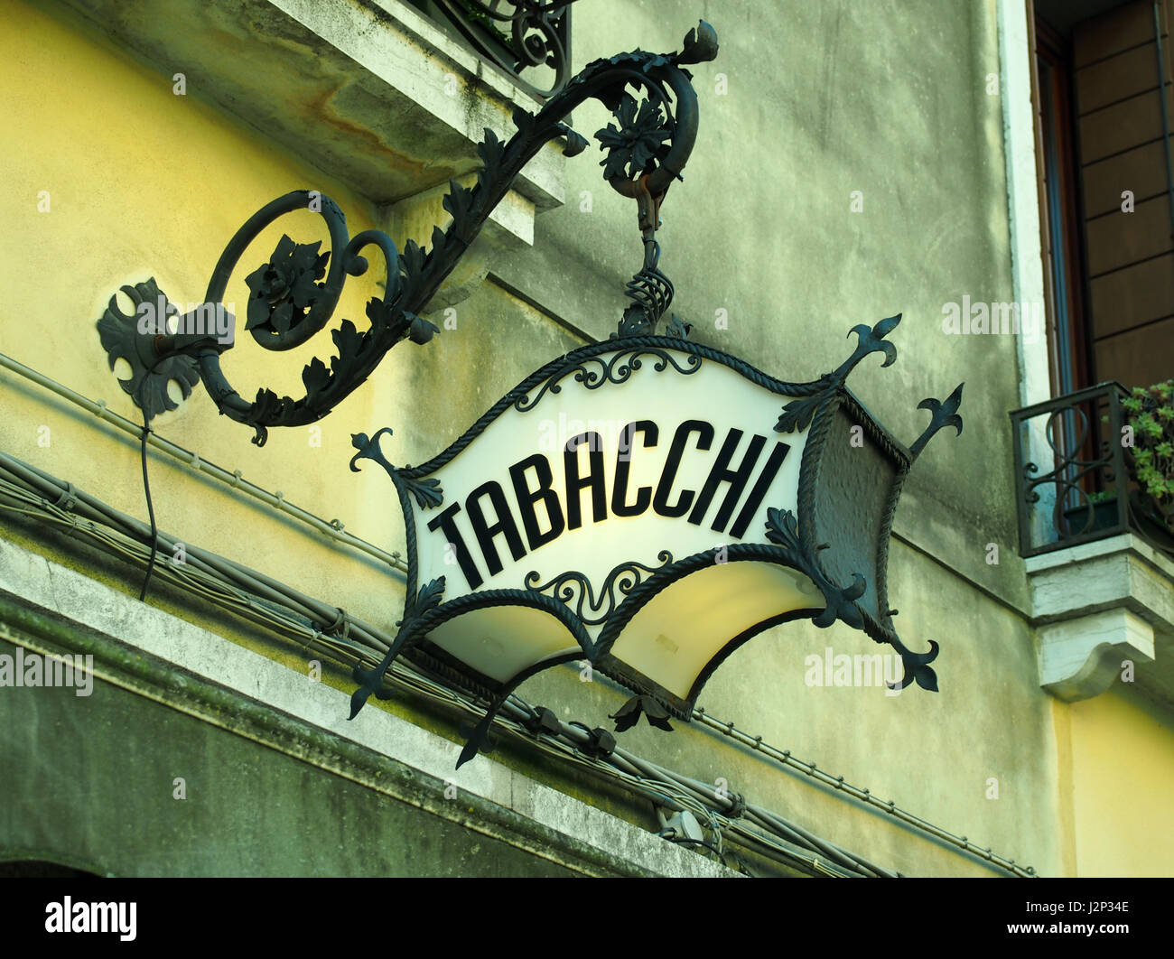 old deco ornate italian tobacconists sign tabacchi = tobacco Stock ...