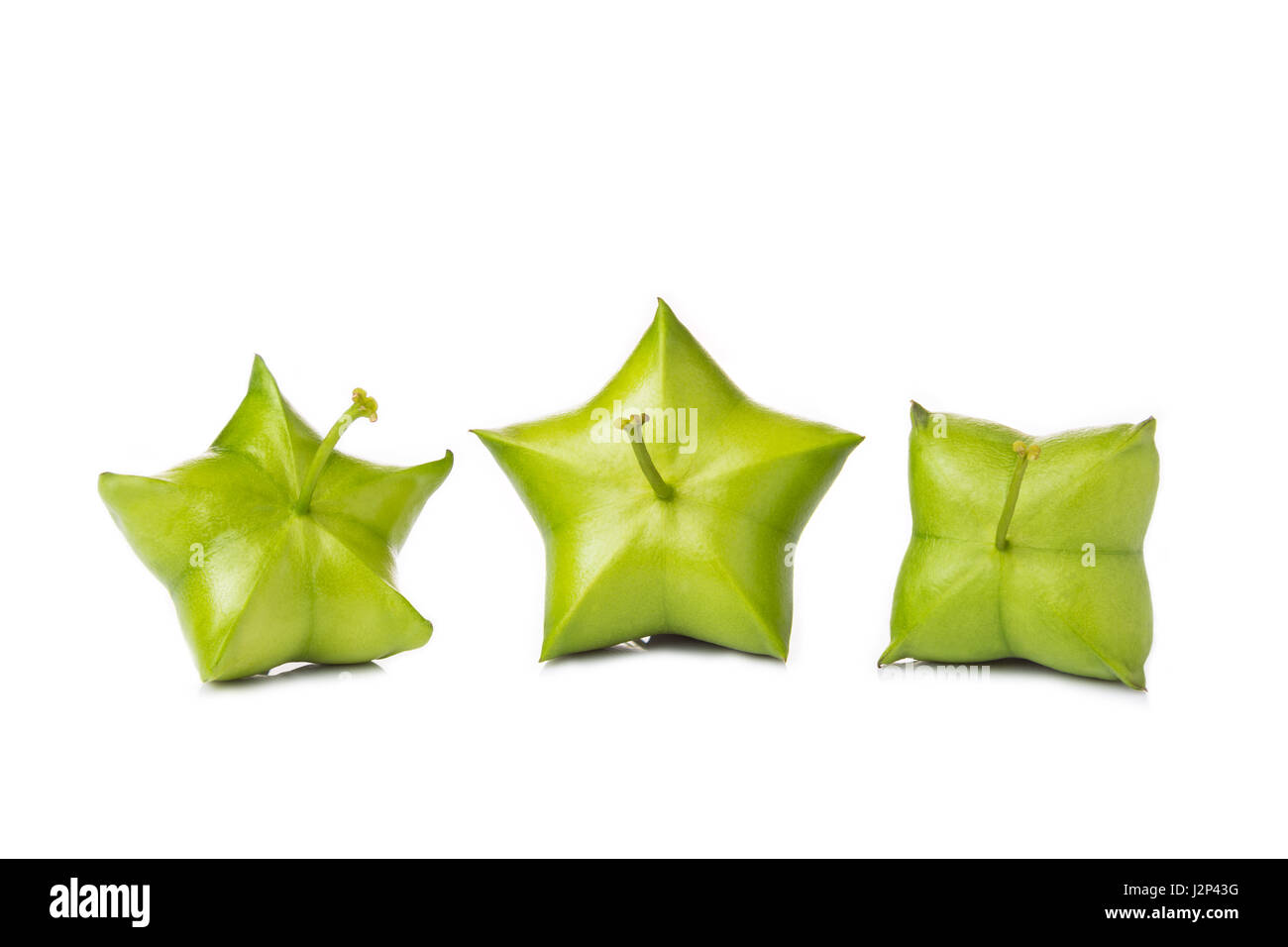 Fresh green Sacha Inchi fruits on white background with copy space ...