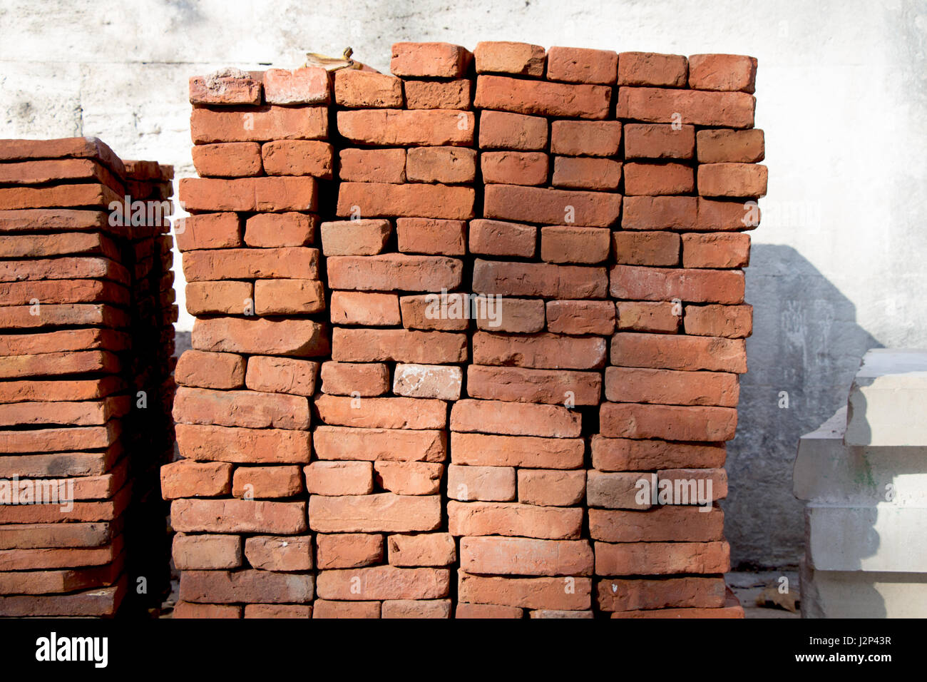 Pile of brick block used for industrial in residential building Stock ...