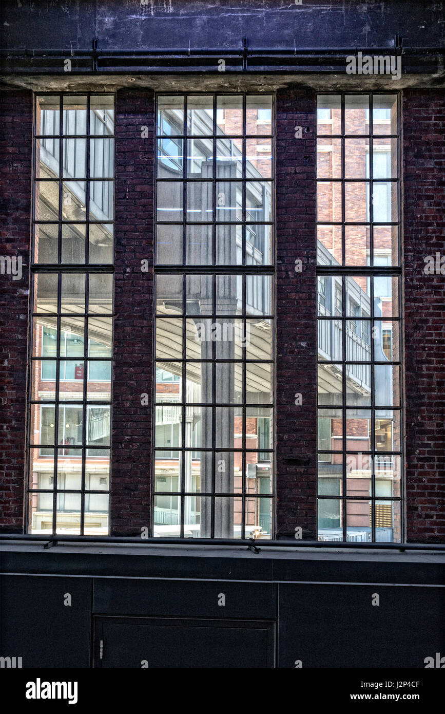 New York City, Manhattan, High Line Park. Looking Through Windows in ...