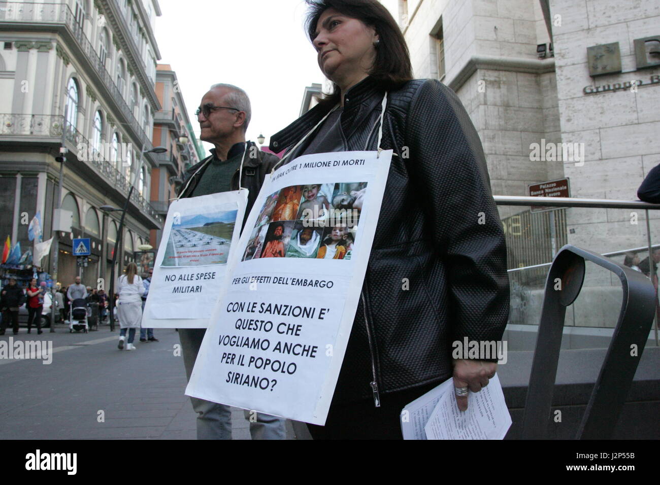 A demonstration in Naples of the pacifist movements against the war ...