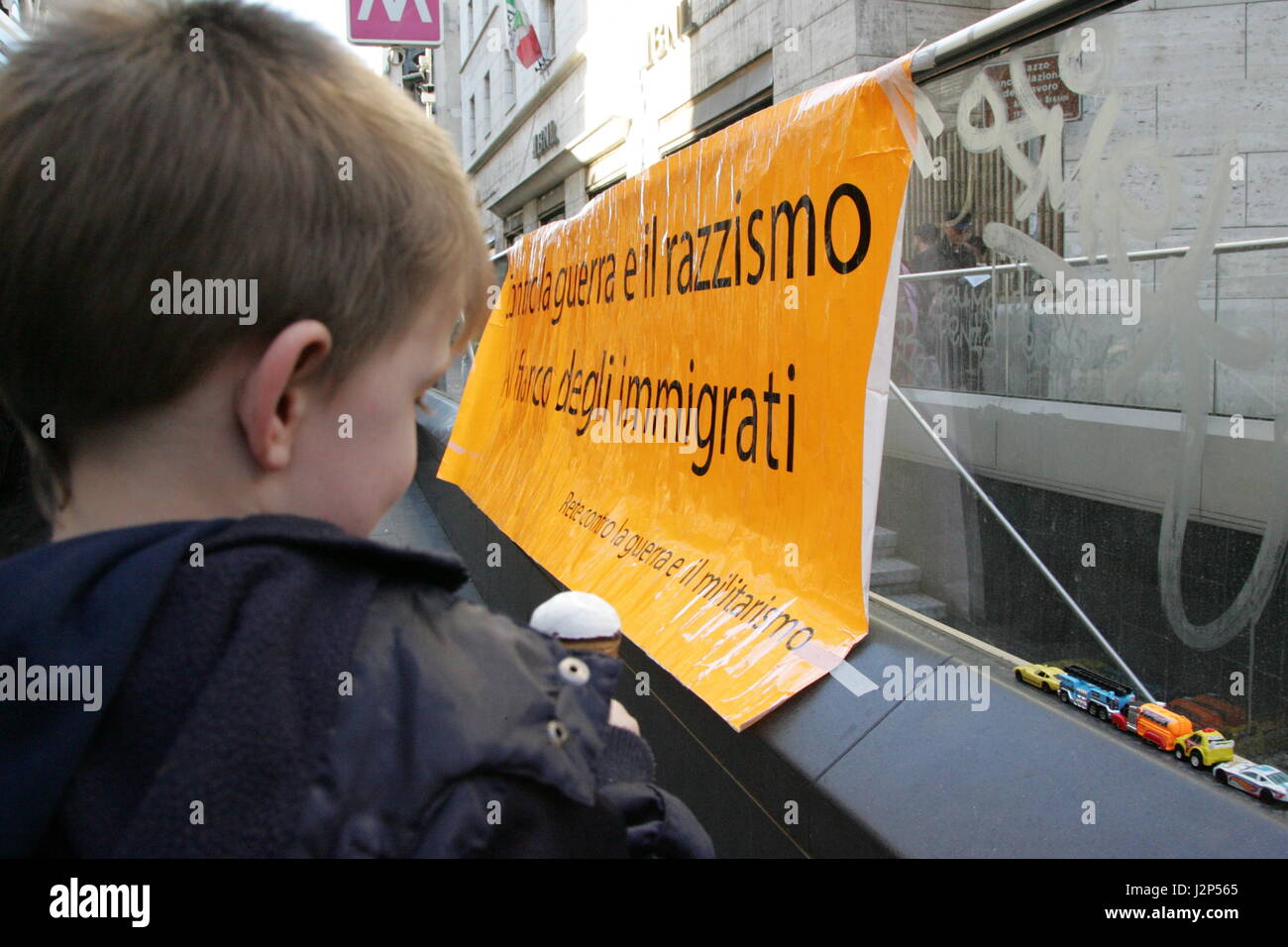 A demonstration in Naples of the pacifist movements against the war ...