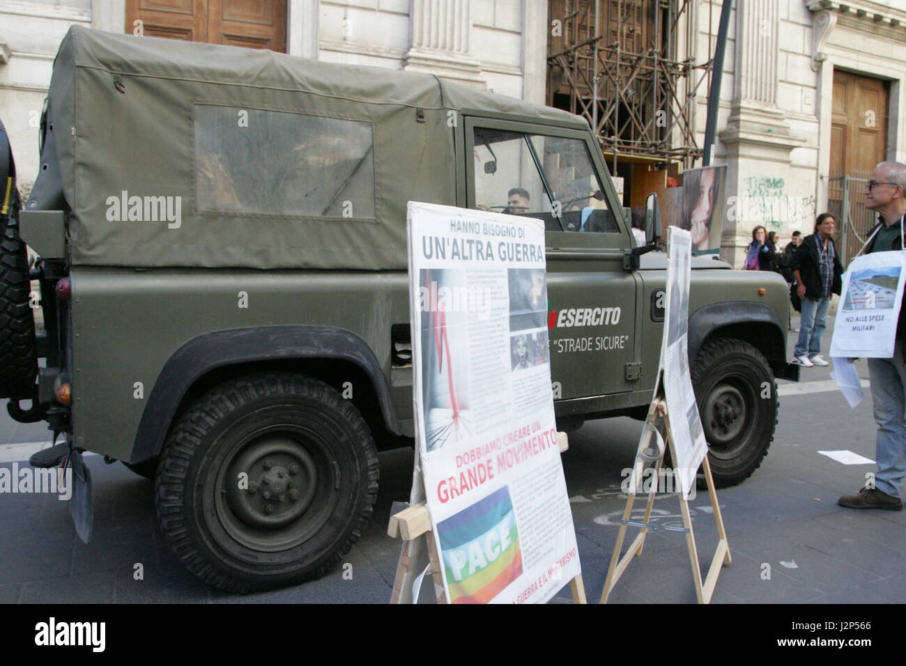 A demonstration in Naples of the pacifist movements against the war ...