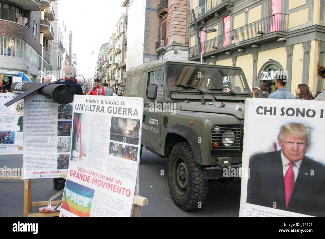 A demonstration in Naples of the pacifist movements against the war ...