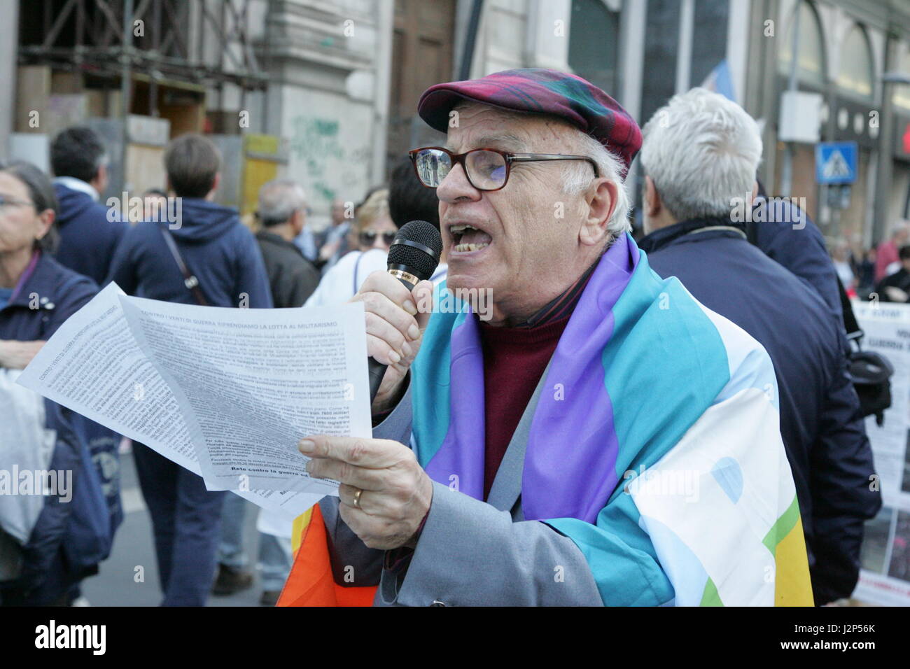 A demonstration in Naples of the pacifist movements against the war ...