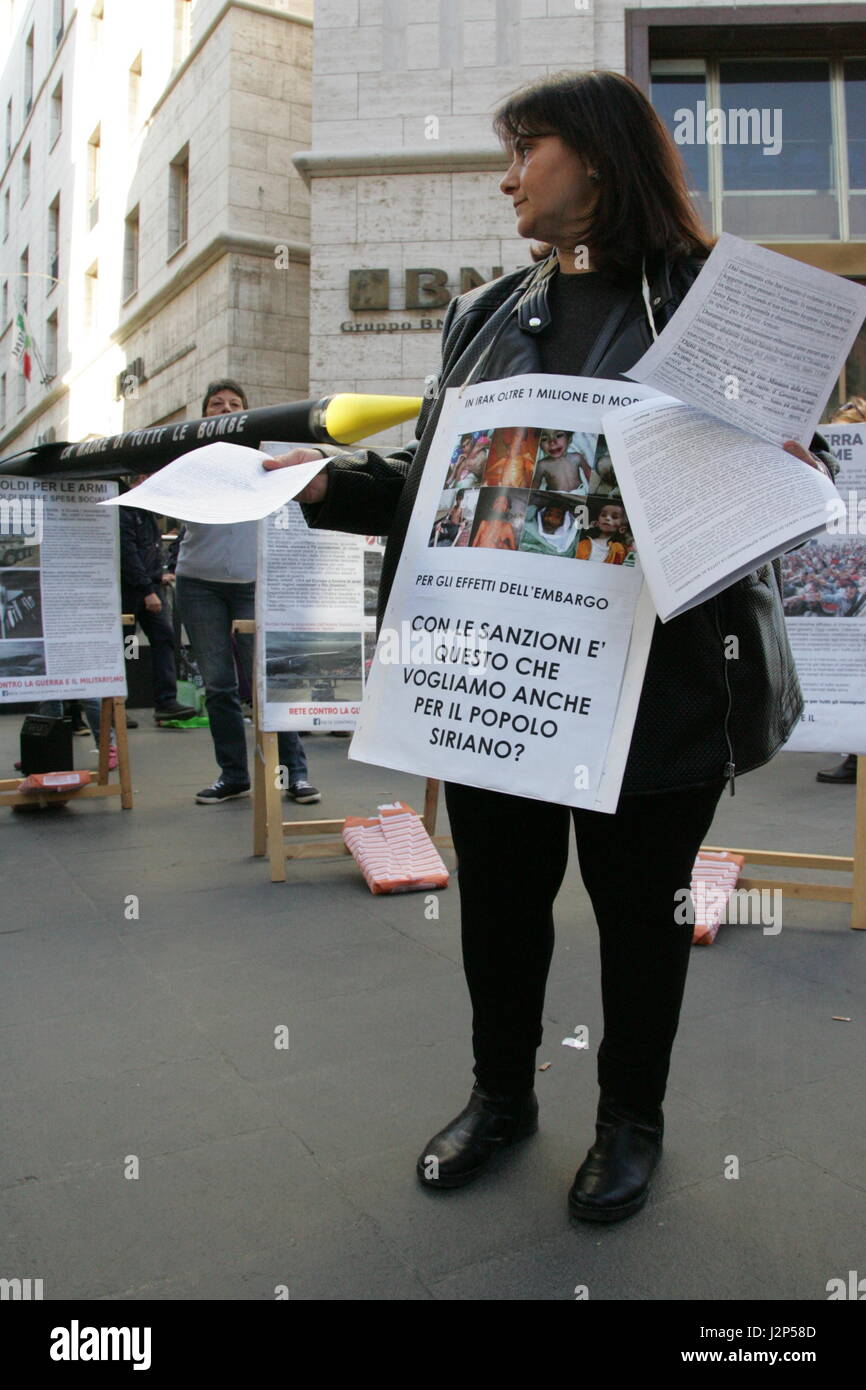 A demonstration in Naples of the pacifist movements against the war ...