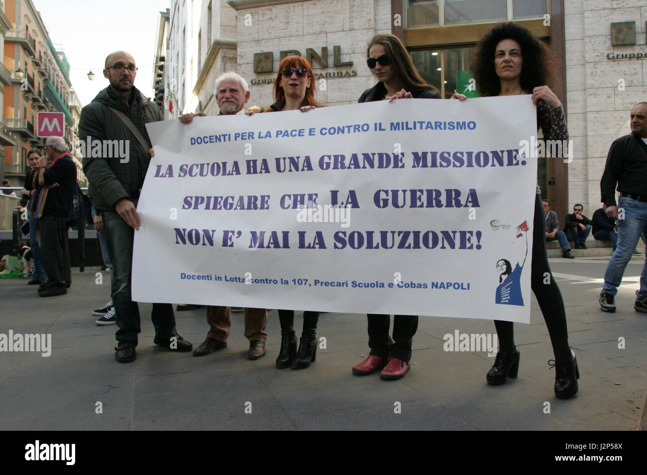 A demonstration in Naples of the pacifist movements against the war ...