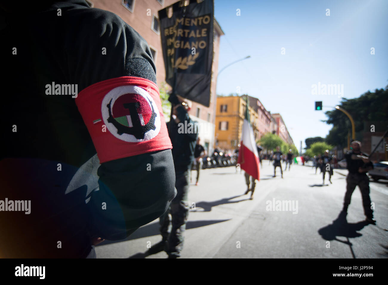 Rome, Italy. 29th Apr, 2017. Anti-fascist take part in a parade in ...