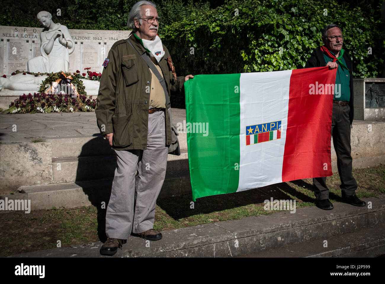 Rome, Italy. 29th Apr, 2017. Anti-fascist take part in a parade in ...