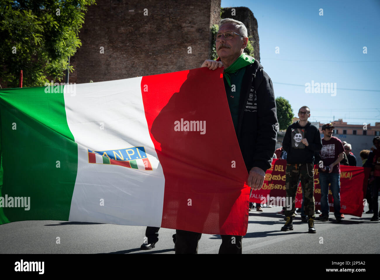 Rome, Italy. 29th Apr, 2017. Anti-fascist take part in a parade in ...