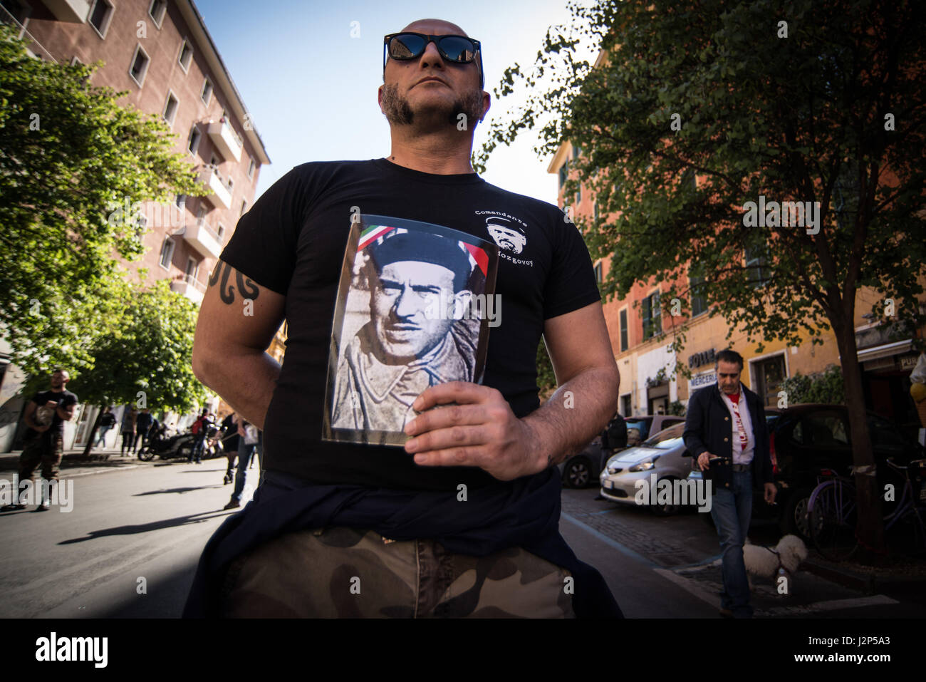 Rome, Italy. 29th Apr, 2017. Anti-fascist take part in a parade in ...