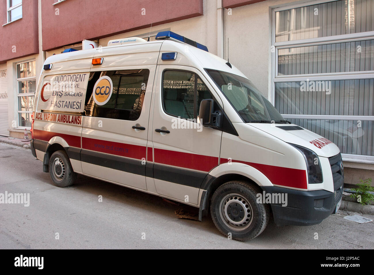 6th May 2012 - Turkish Ambulance outside an emergency medical facility ...