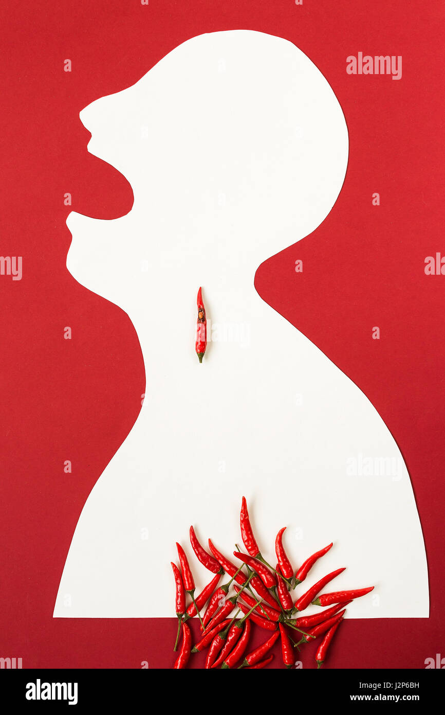 concept of human disease, suffering and stinging pain - abstract white ...