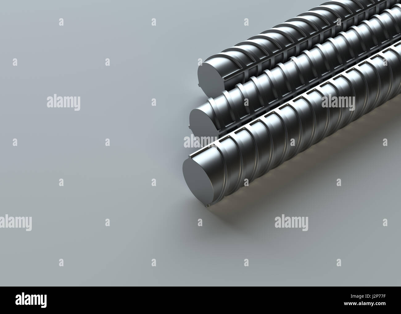 Reinforcement bars stack on gray background Stock Photo - Alamy