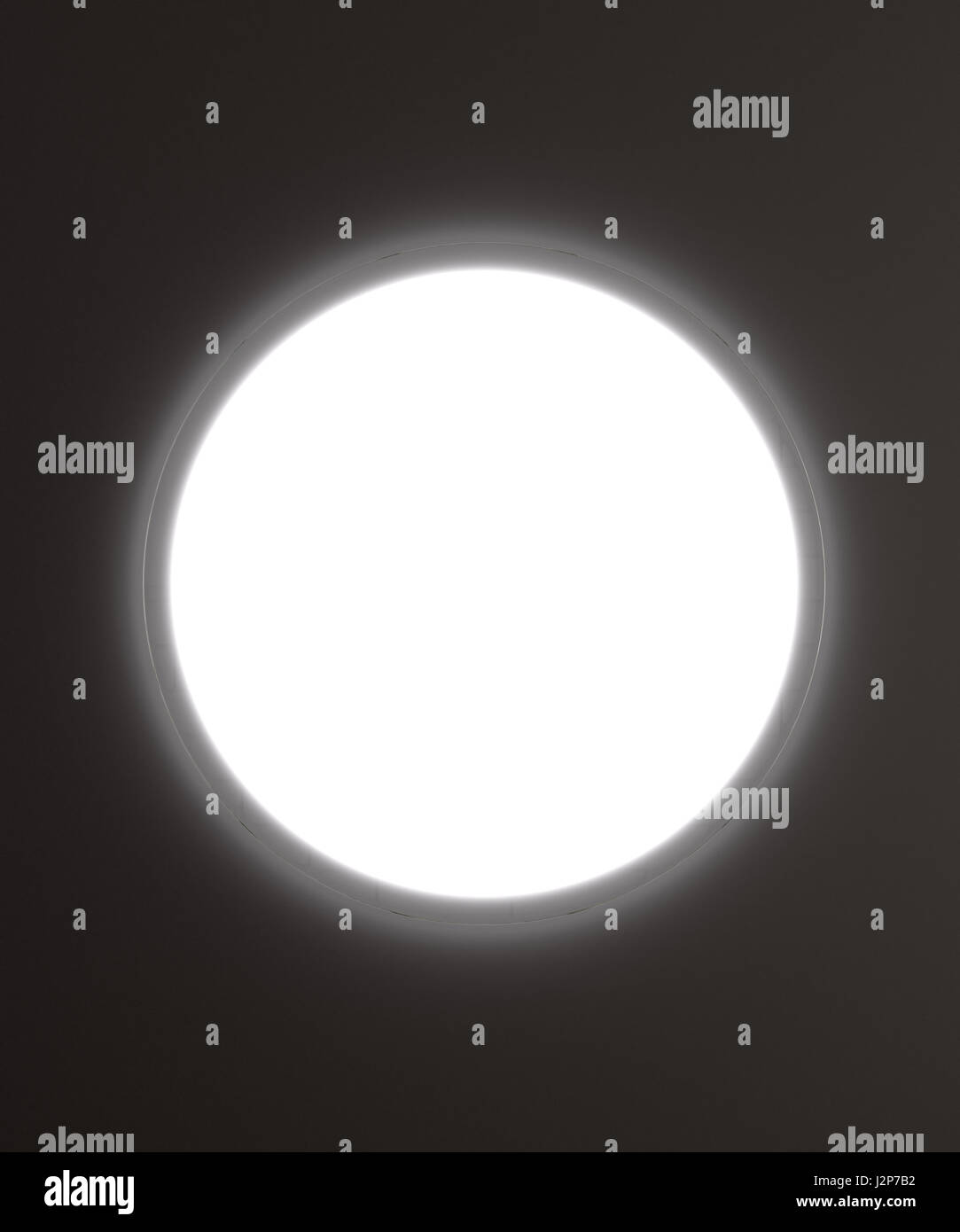 Round advertising lightbox. Empty white screen Stock Photo - Alamy