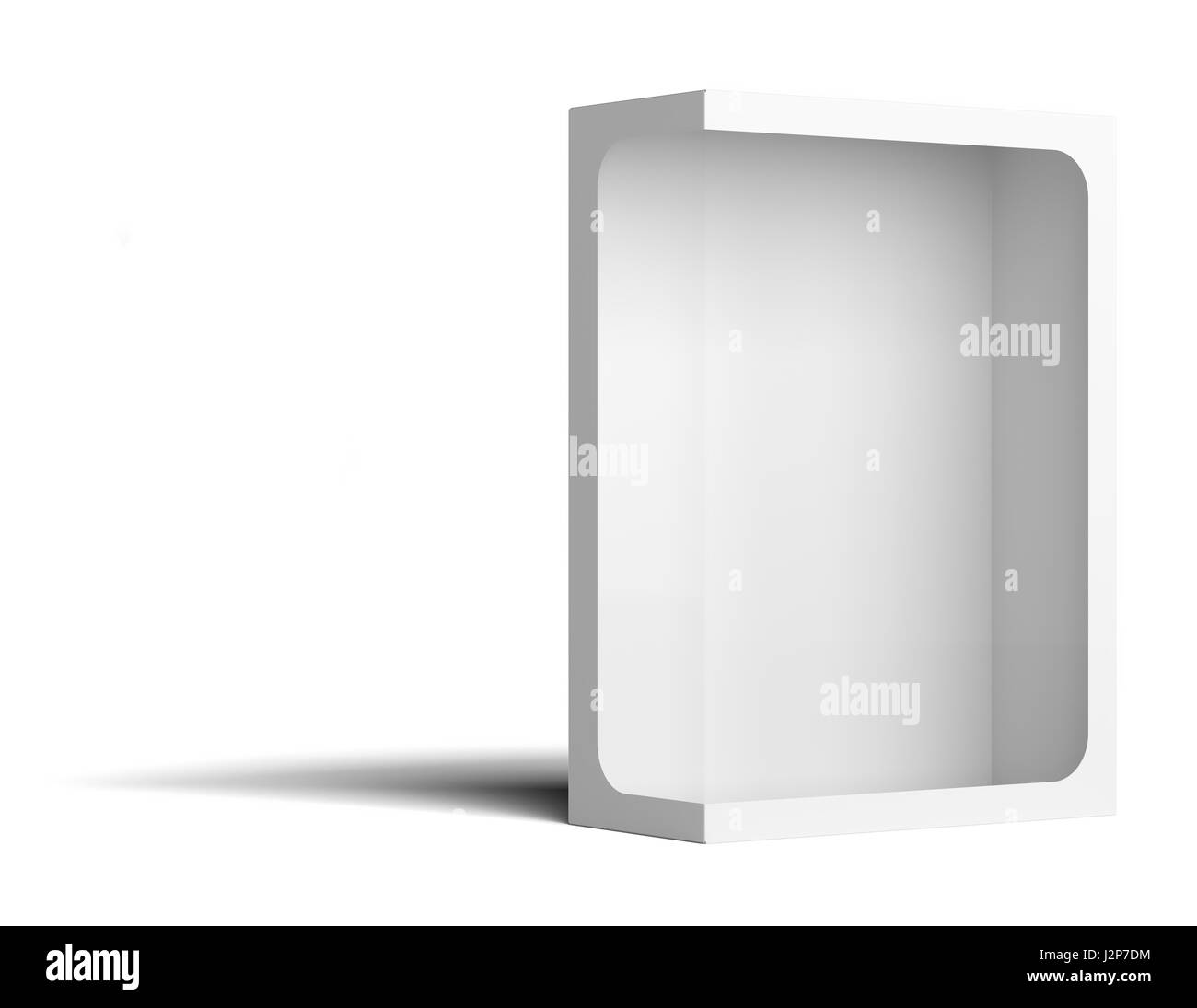 White empty packing box with cutout in the middle Stock Photo - Alamy