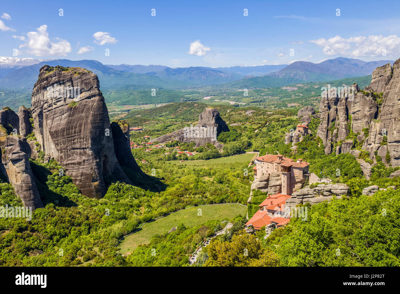 panoramic view on one of the Meteora monasteries Stock Photo - Alamy