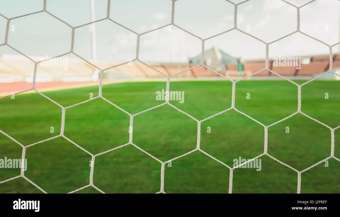 soccer net at soccer stadium Stock Photo - Alamy