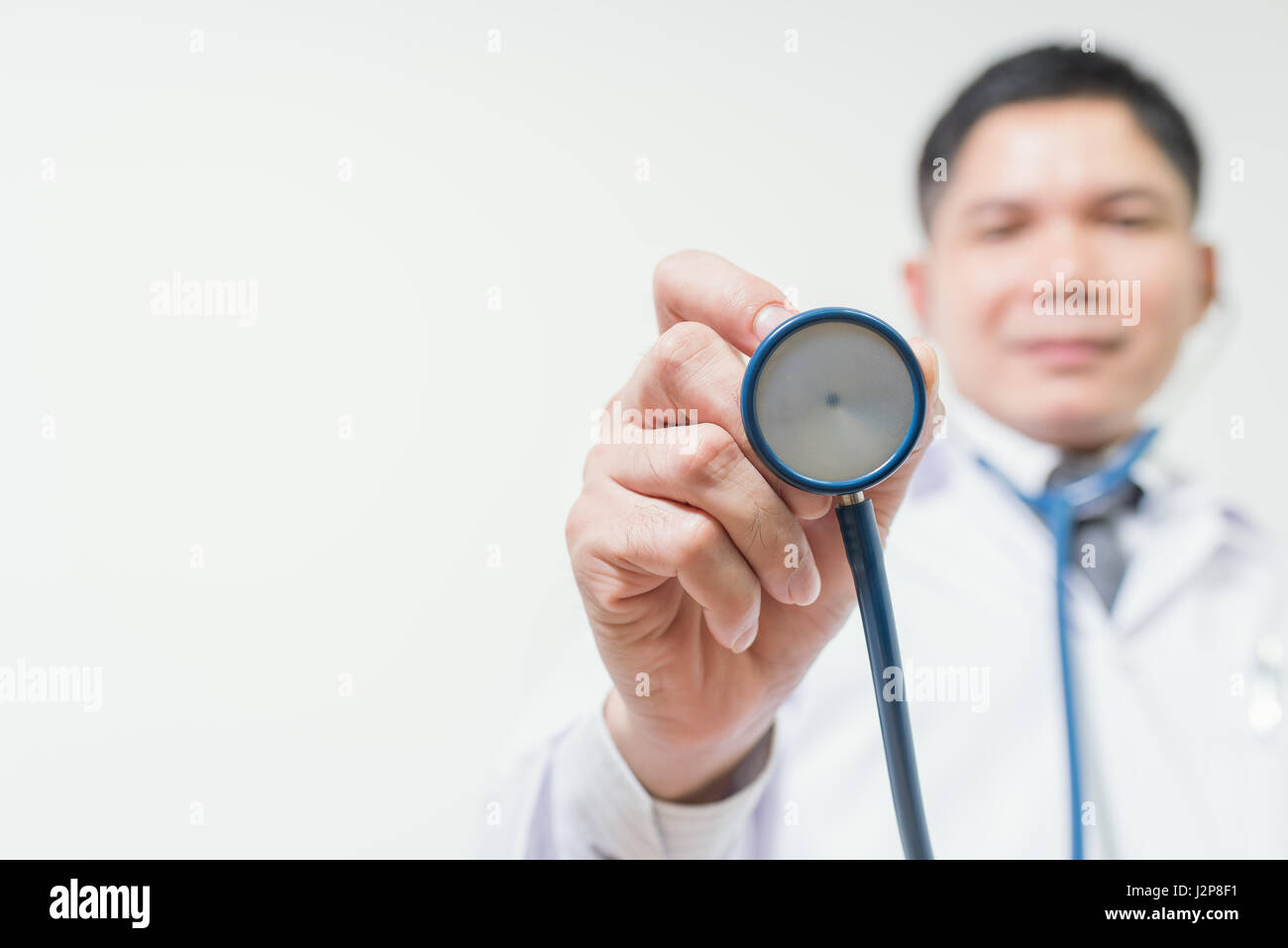 success smart medical doctor working on white background Stock Photo ...